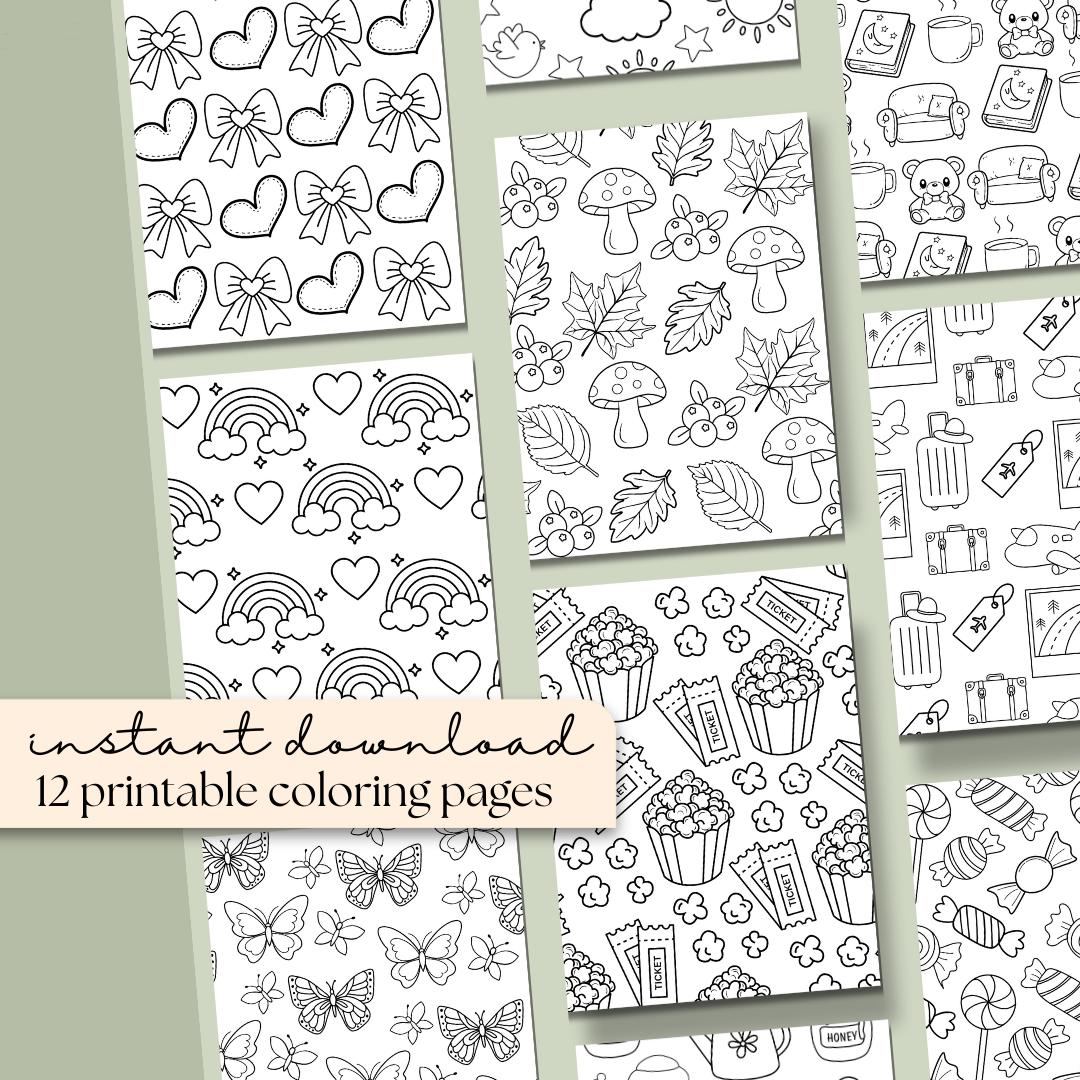 Cute & Simple Pattern Coloring Pages | Bold and Easy Everyday Designs ...
