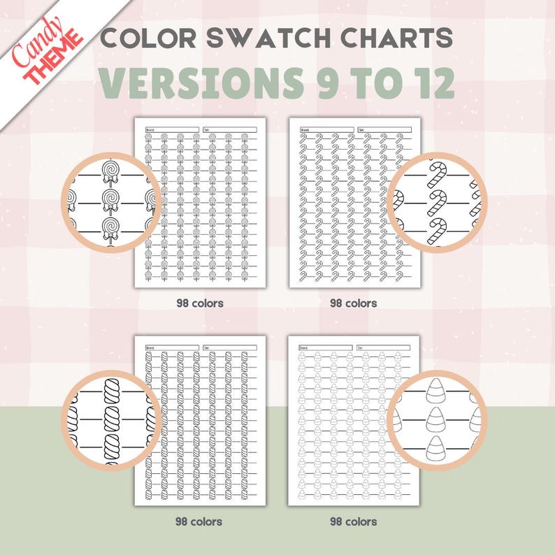 Candy Themed Color Swatch Chart Printable | 24 Printable Marker ...