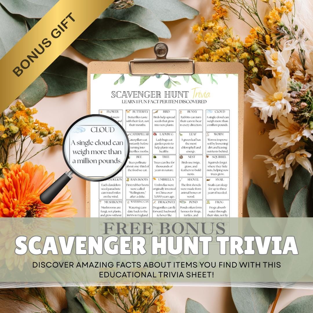 Seasonal Scavenger Hunt Printable Bundle | 4 Seasons of Outdoor/indoor ...