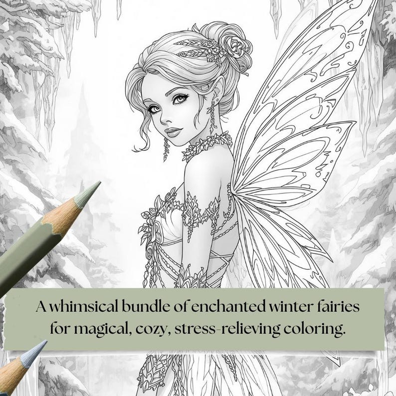 Winter Fairy Coloring Pages | 25 Enchanted Frost Fairies + 3 Bonus ...