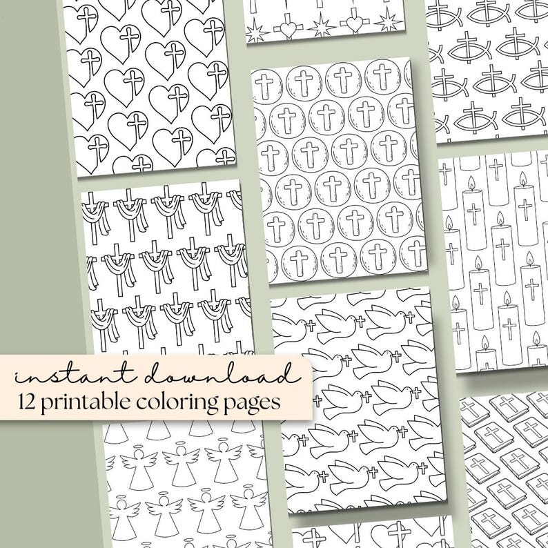 Simple Christian Pattern Coloring Pages | 12 Faith-based Designs + 3 ...