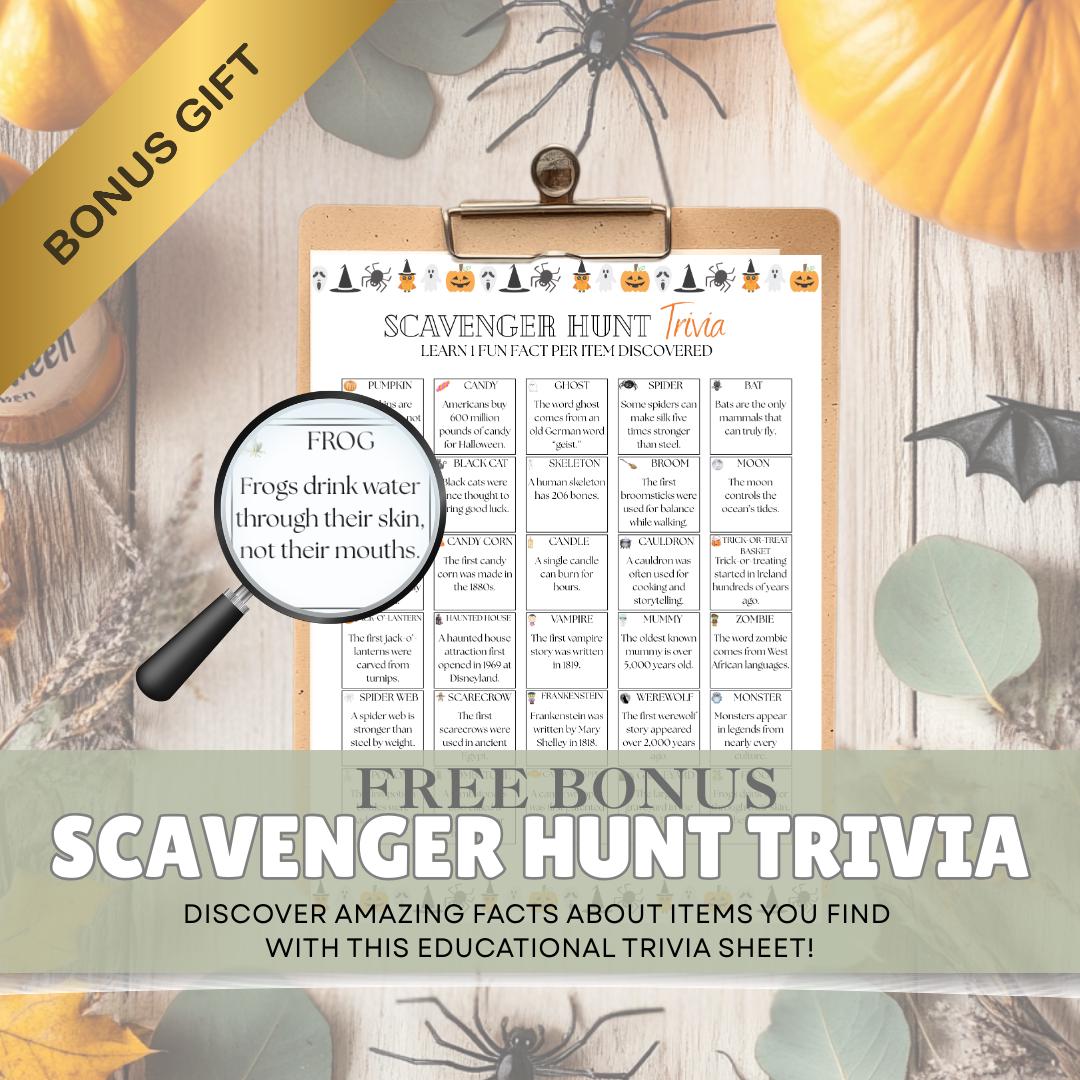 Halloween Scavenger Hunt Printable | Spooky Adventure Game | 3 Levels ...