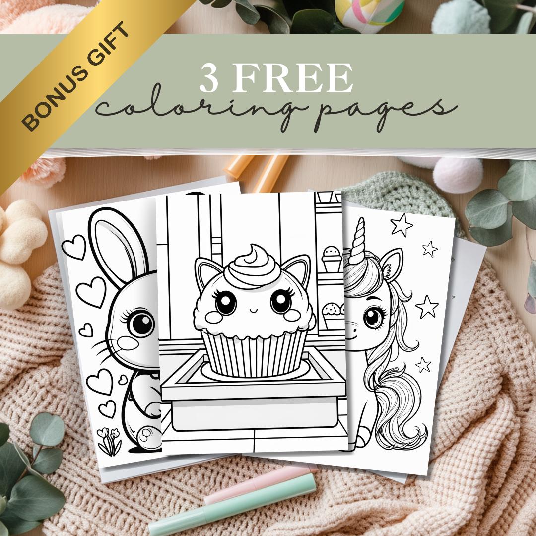 Super Cute Kawaii Cats Coloring Pages | Adorable Cat Printables | Bold ...