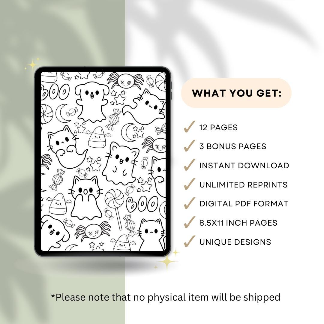 Spooky & Cute Halloween Patterns Coloring Pages | 12 Printable Pages ...