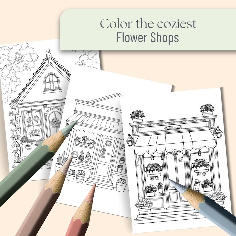 Floral Shop Facades | 28 Printable Flower Shop Storefront Coloring ...