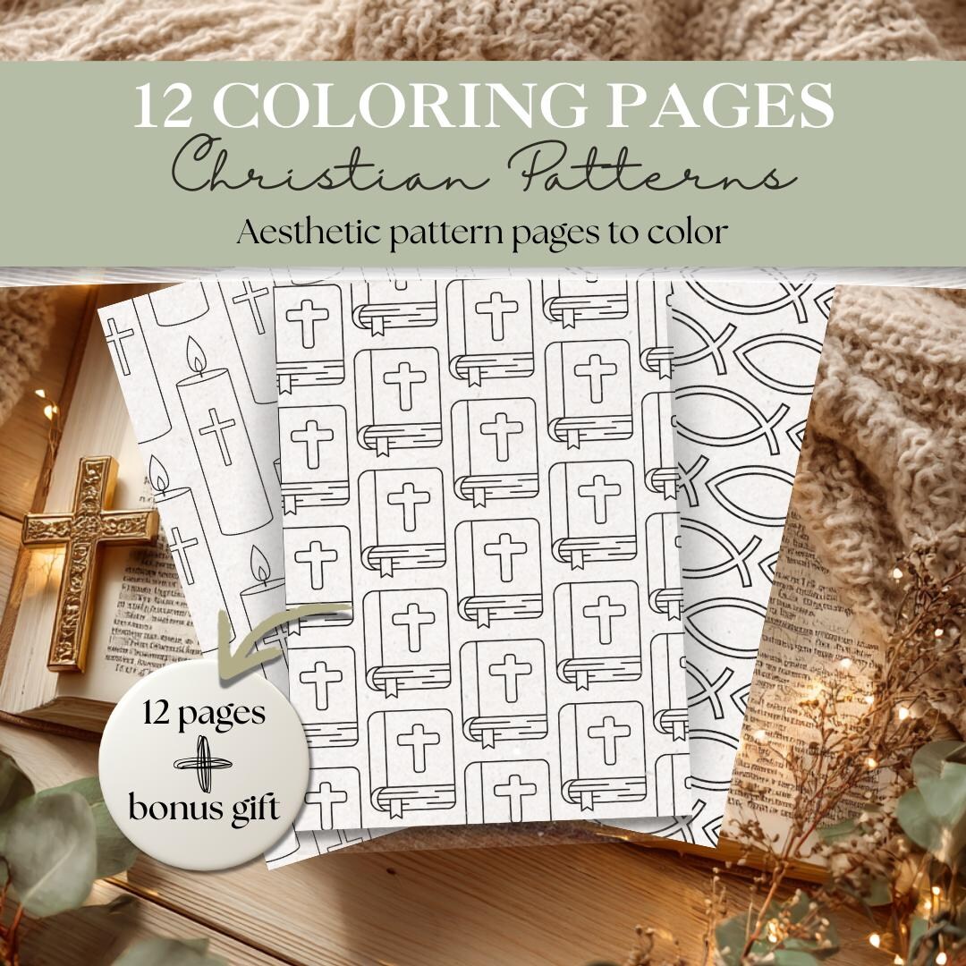 Simple Christian Pattern Coloring Pages | 12 Faith-based Designs + 3 ...