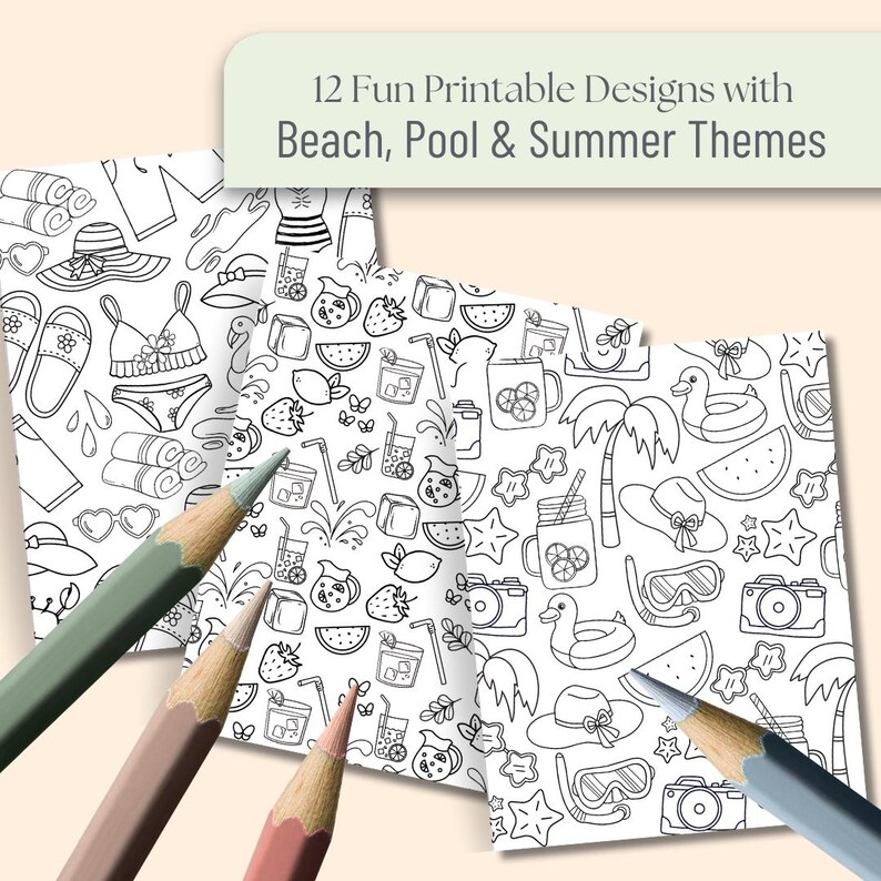 Summer Vibes Patterns Coloring Pages | 12 Printable Pattern Designs ...