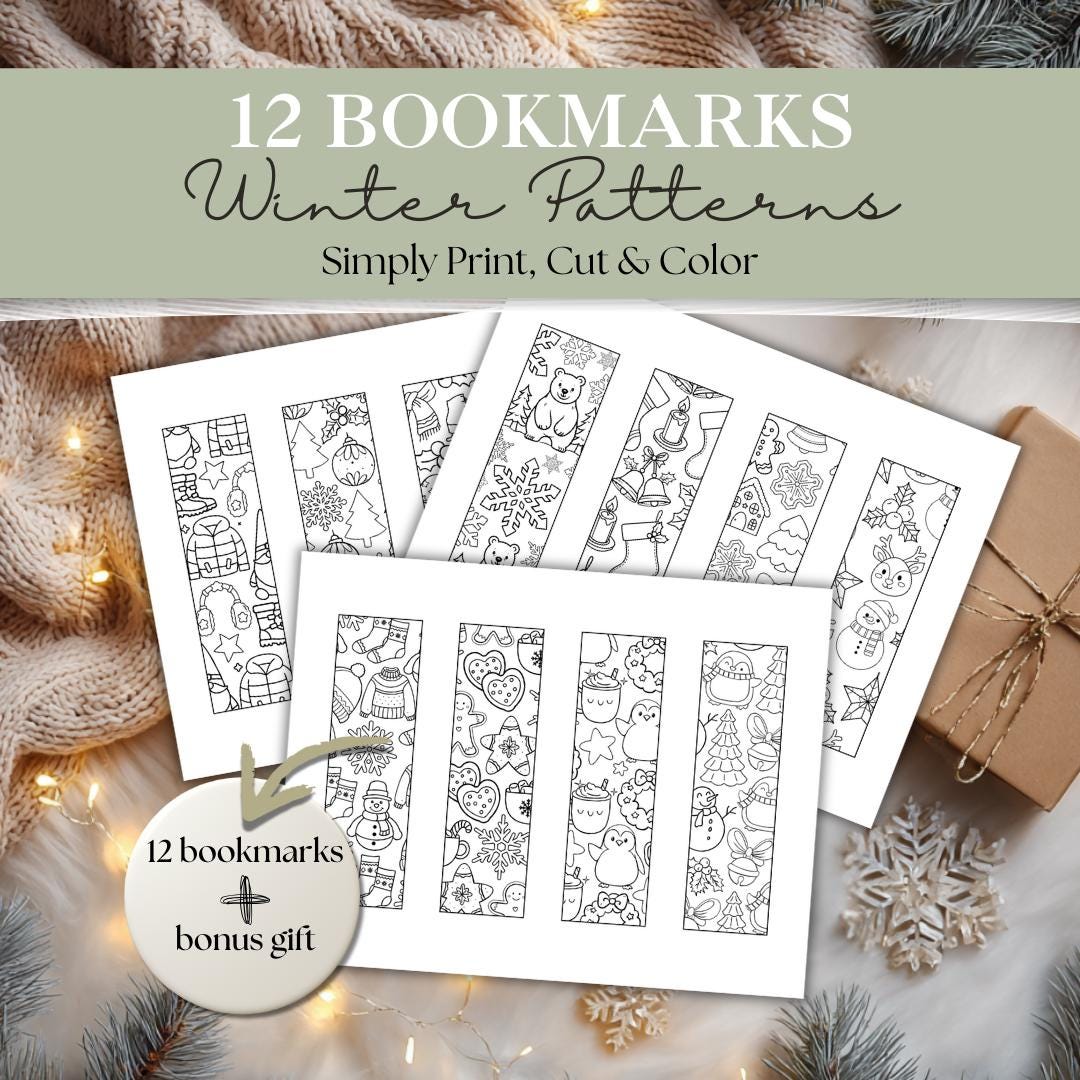 Printable Coloring Bookmarks | Color Your Own Bookmarks | Cozy & Simple ...