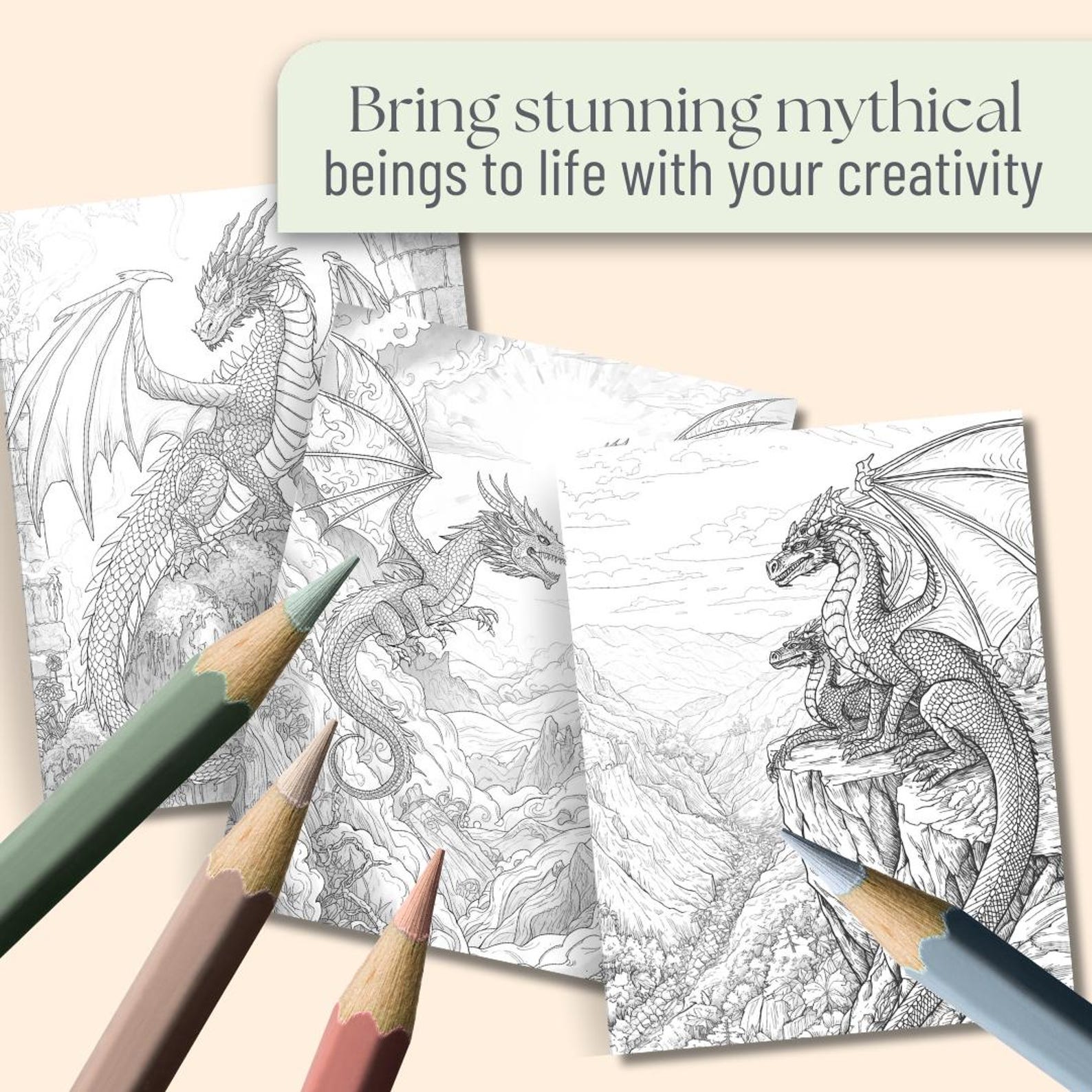 Mystical Dragon Coloring Pages | 23 Fantasy Dragon Designs + 3 ...