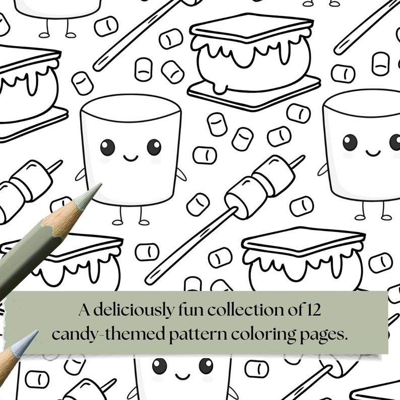 Bold and Easy Candy Pattern Coloring Pages | 12 Sweet Designs + 3 Bonus ...