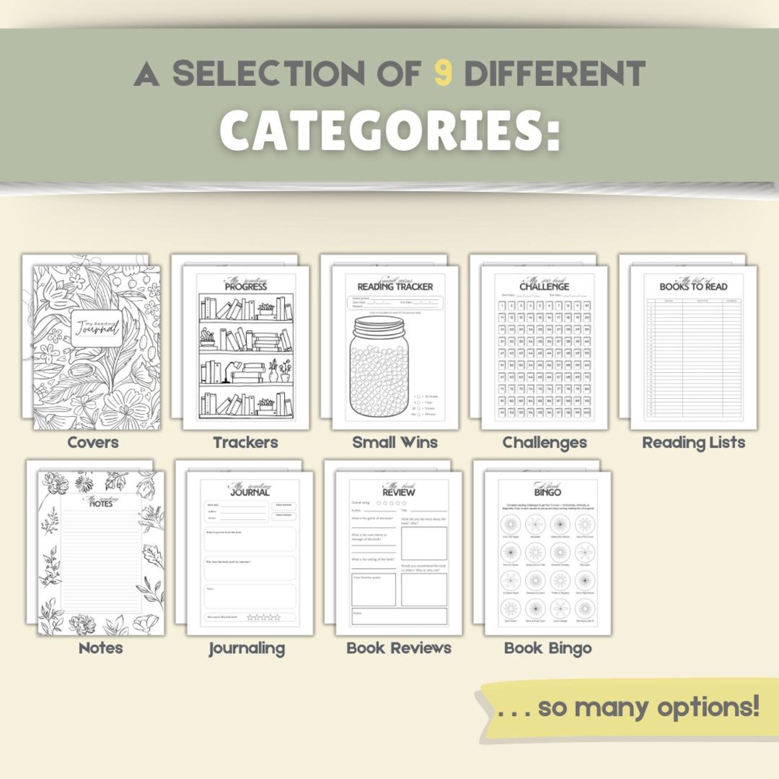 Reading Journal Mega Bundle Printable | Reading Tracker & Book Log ...