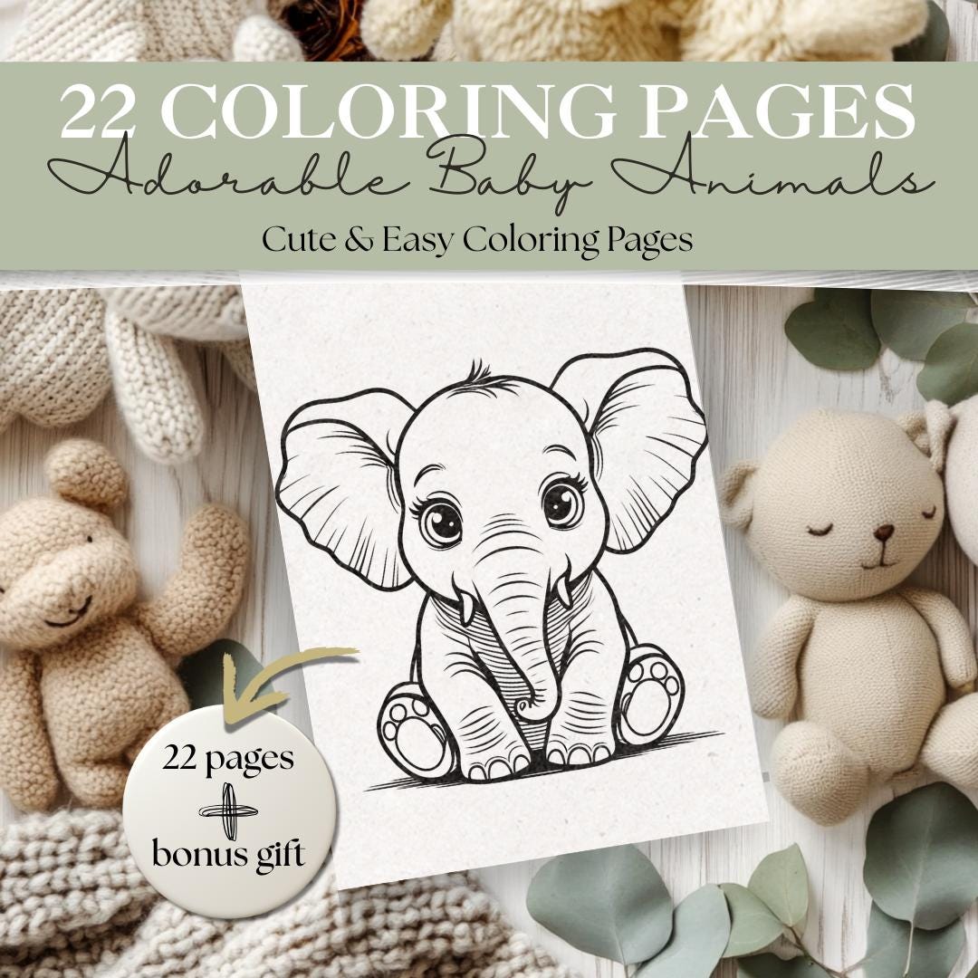Cute Baby Animals Coloring Pages | 22 Bold & Easy Adorable Animal Pages ...