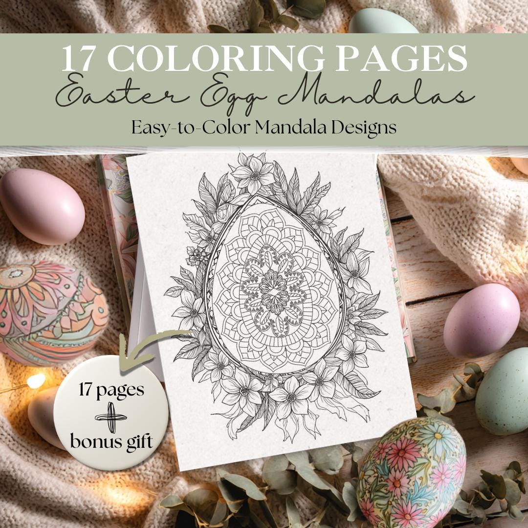Easter Egg Mandala Coloring Pages | 17 Intricate Spring Egg Designs ...