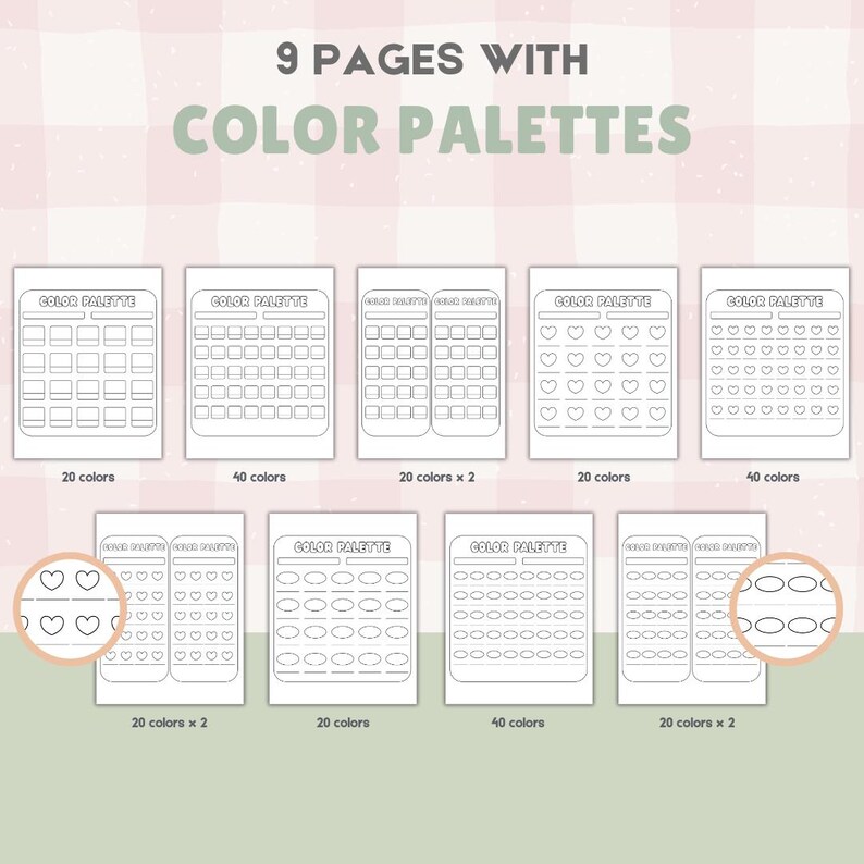 Printable Color Palette Swatch Pages for Coloring Books | Color Testing ...