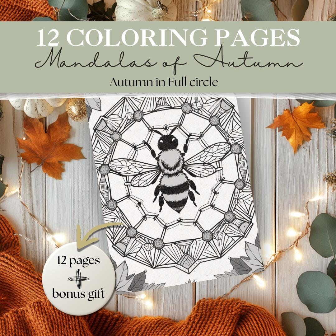 Mandalas of Autumn | Fall Mandala Coloring Book for Adults | Mindful ...