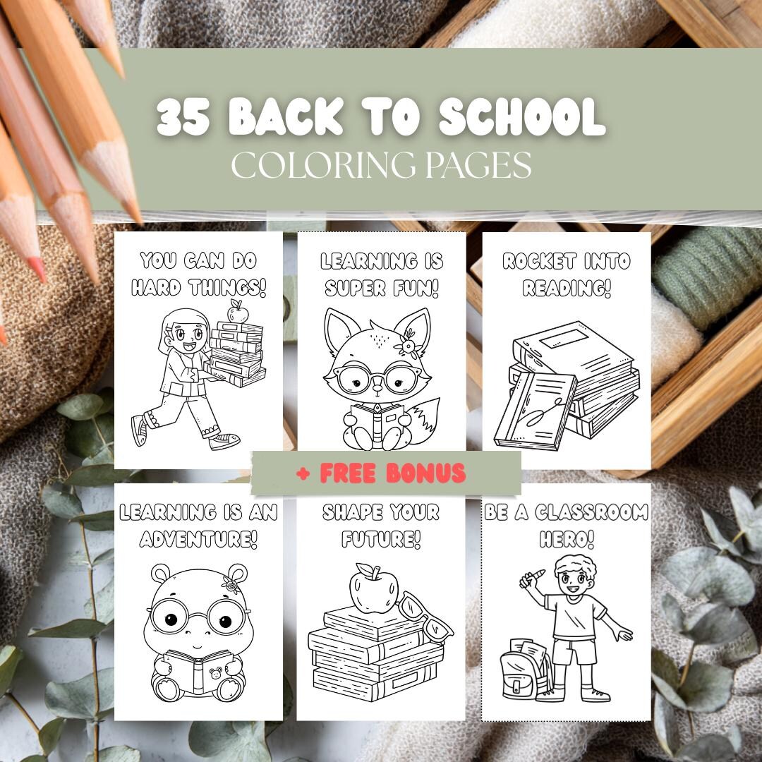 Back to School Coloring Pages for Kids | 35 Bold & Easy School-themed ...