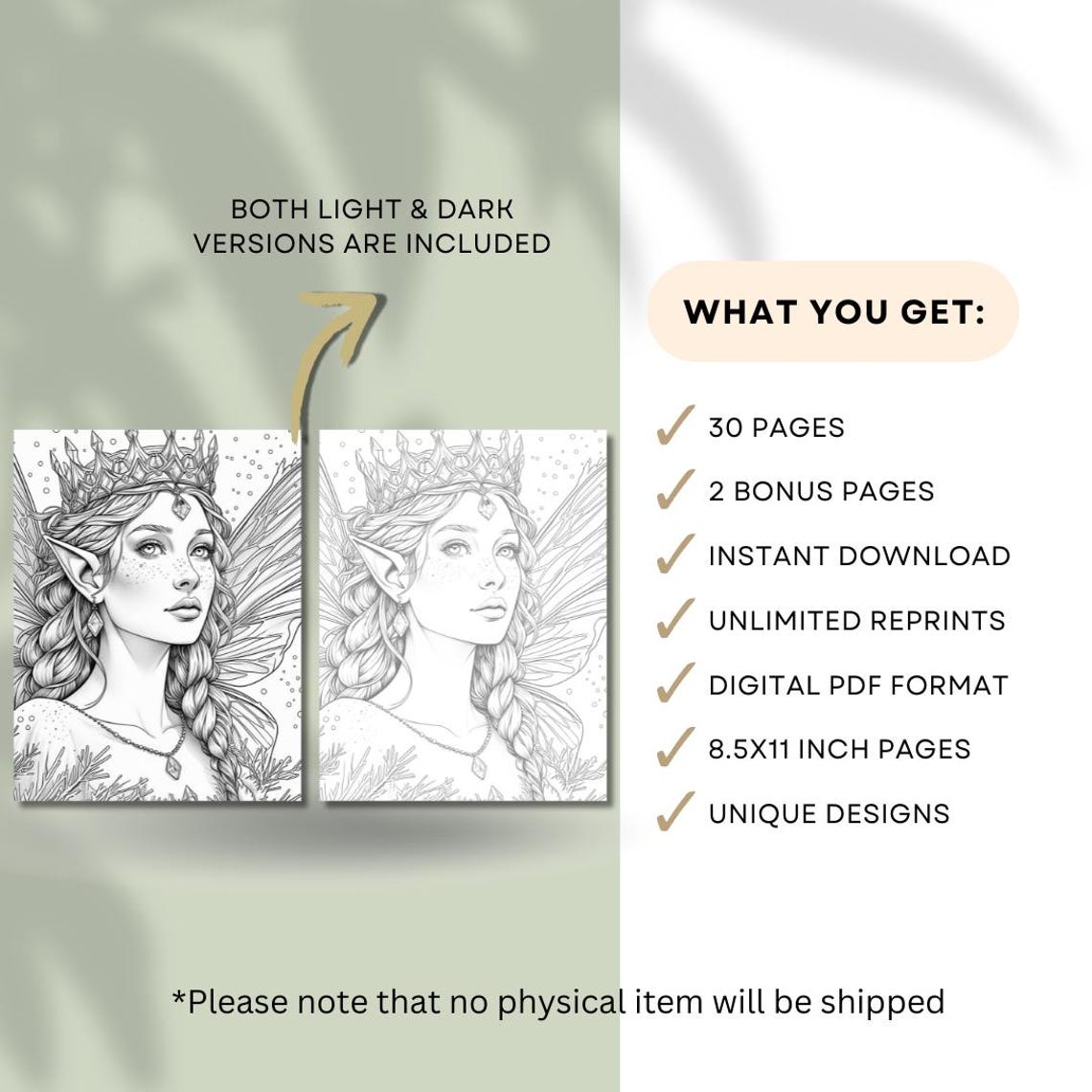 Fairy Queen Coloring Pages | 30 Pages for Adults | Fantasy Digital Art ...