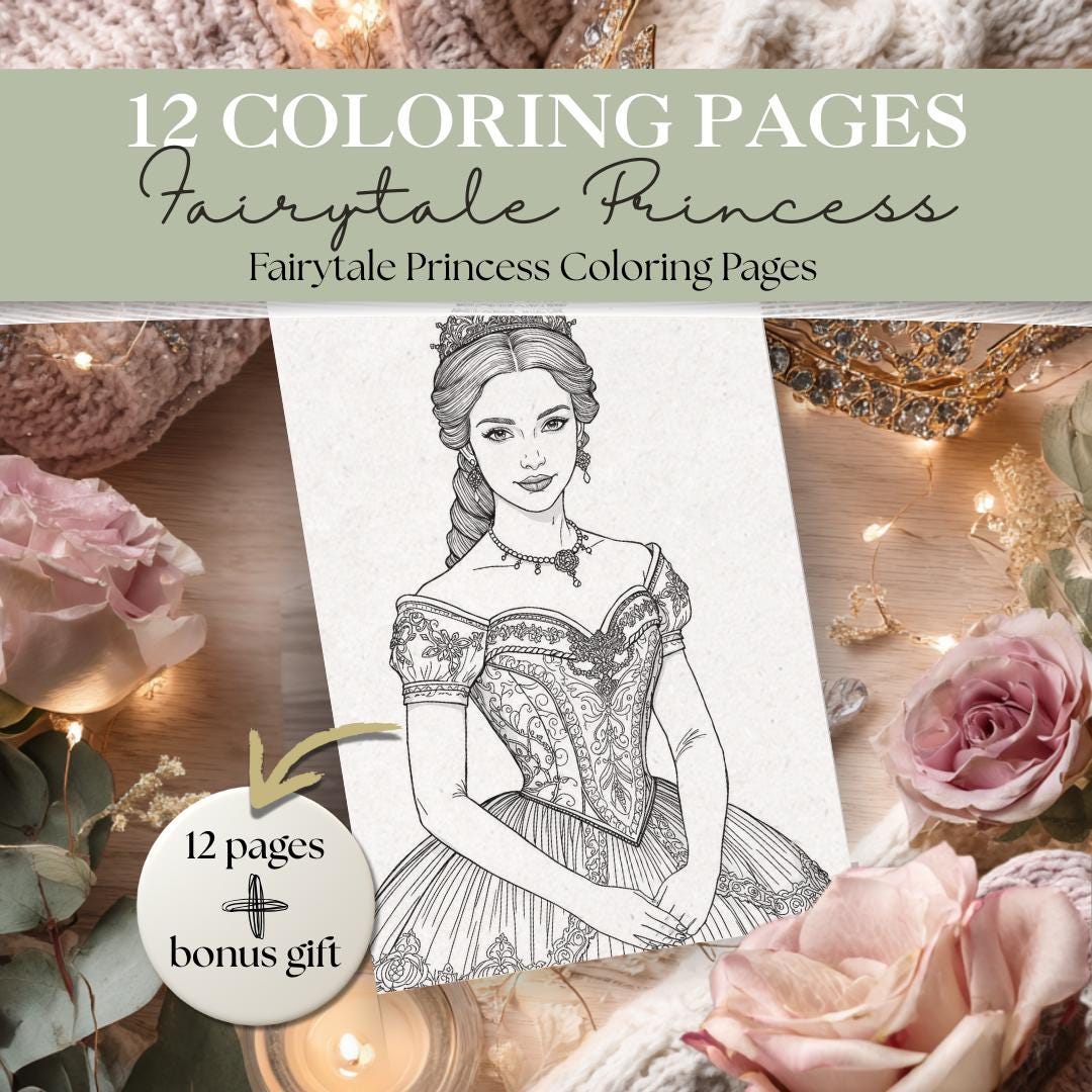 Fairytale Princess Coloring Pages | Magical Princess Designs in ...