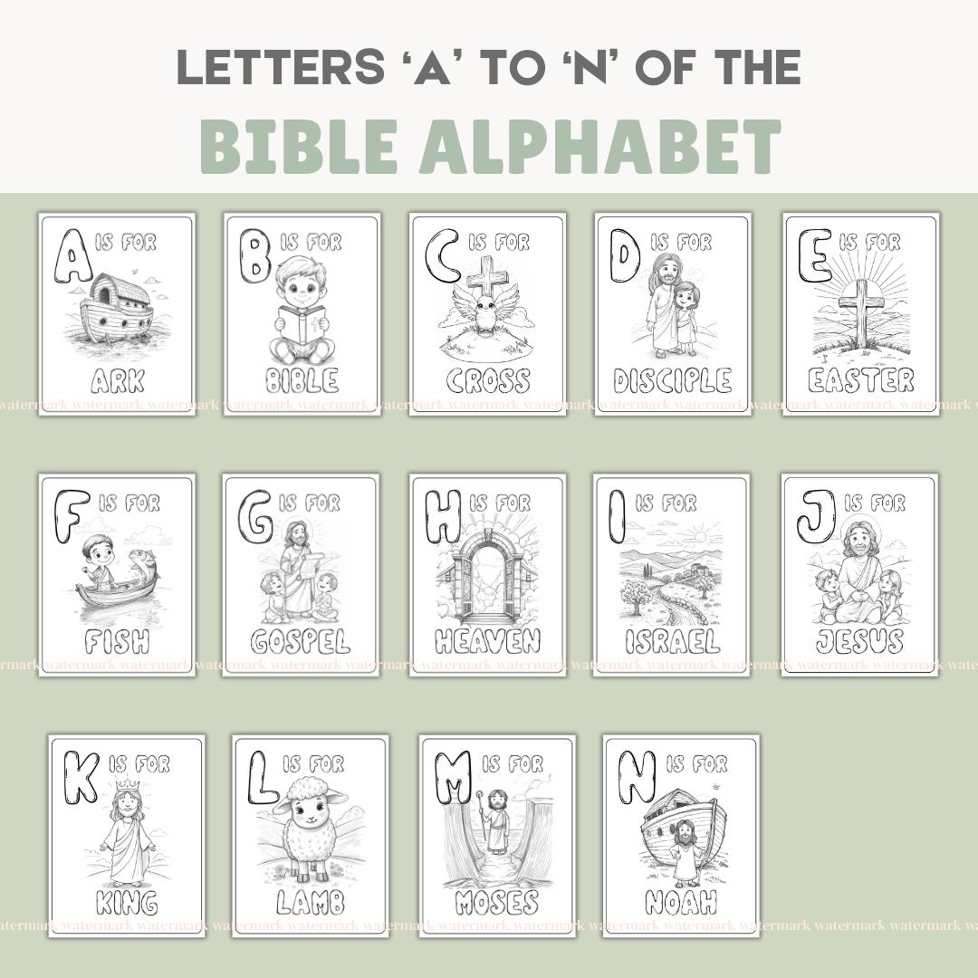 Bible ABC Coloring Book for Kids Printable | Christian Alphabet ...