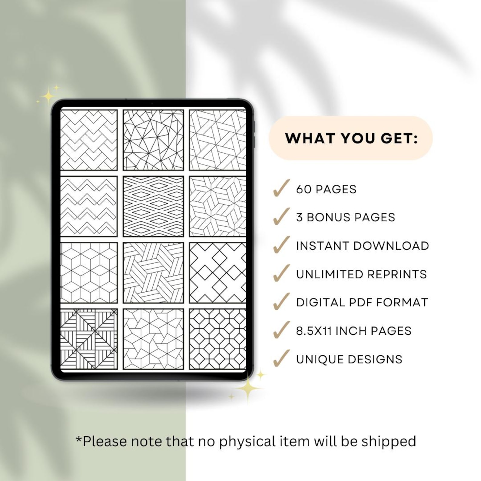 Mosaic Tile Coloring Pages | 60-page Geometric & Floral Pattern Bundle ...