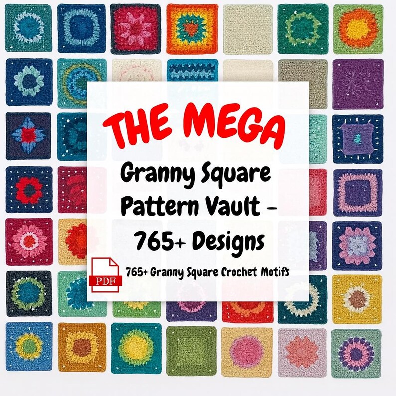 765+ Granny Squares Crochet Collection, Afghan and Blanket (PDF Pattern ...