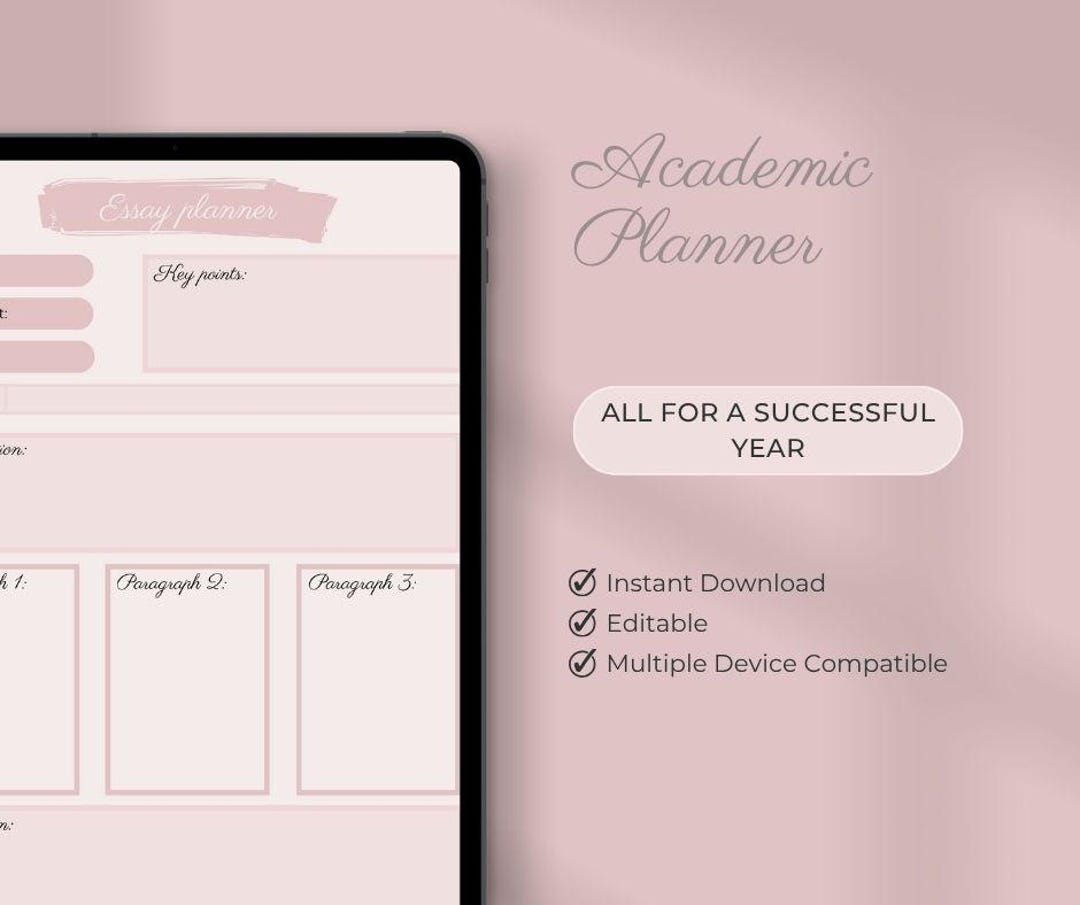 Academic Planner Canva Template | Pink Study & Revision Bundle for ...
