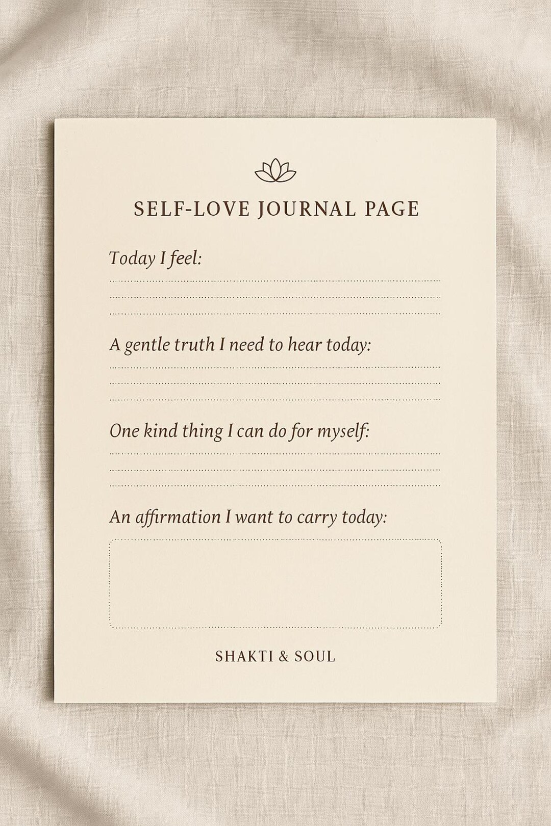 Printable Self-love Journal Page – Daily Reflection & Healing Prompts ...