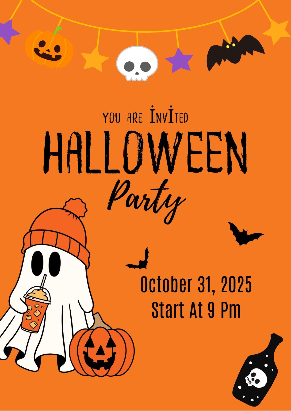 Editable Halloween Party Invitation Spooky Digital Invite - Etsy