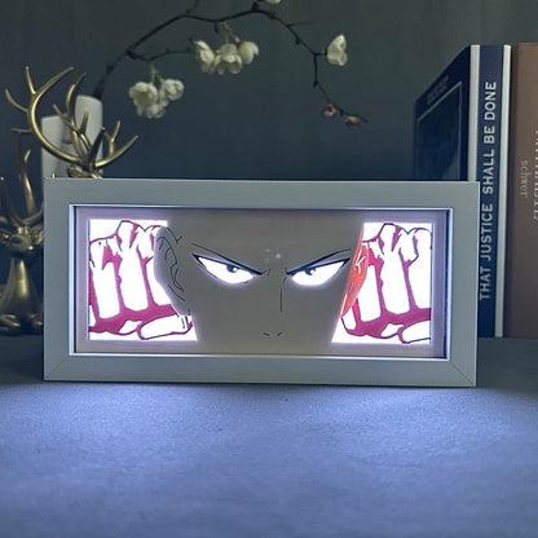 Inspired Saitama Anime Light Box LED Shadow Box Desk Lamp | Halloween ...