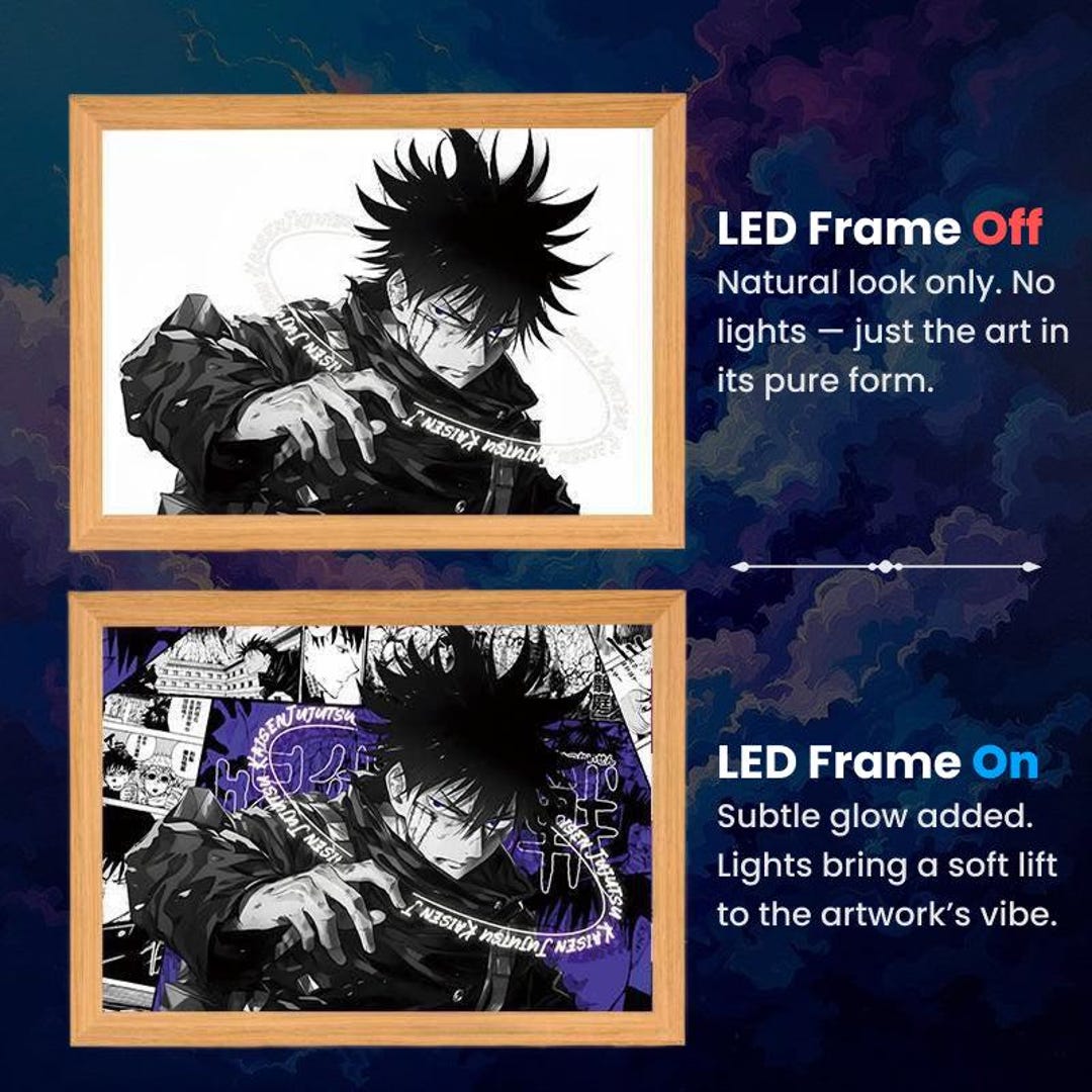 Megumi Fushiguro Inspired Lumiframe | Jujutsu Kaisen Anime LED Frame ...