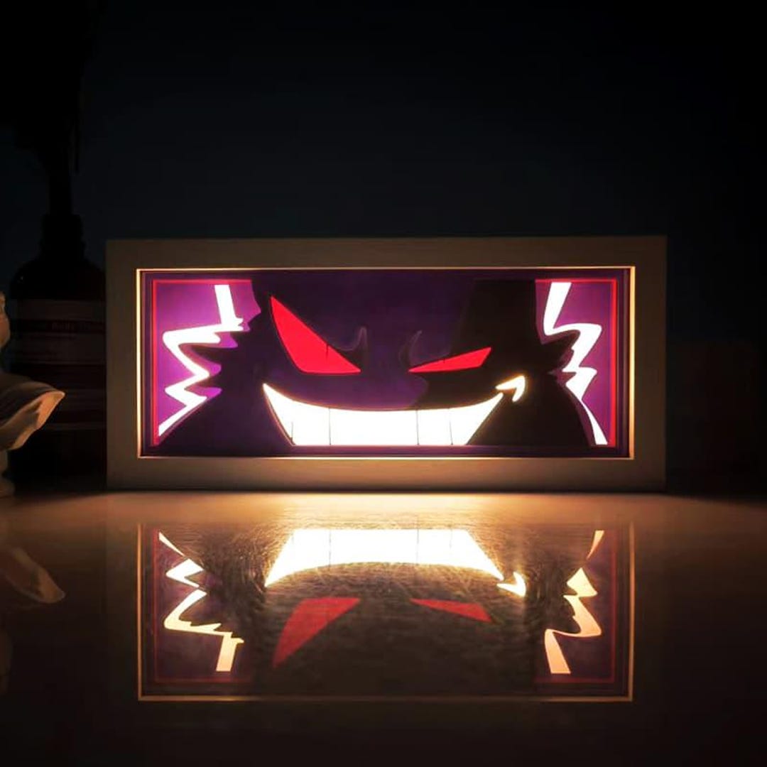 Gengar Inspired Glowframe – Pokemon LED Light Box Frame | Anime Room ...