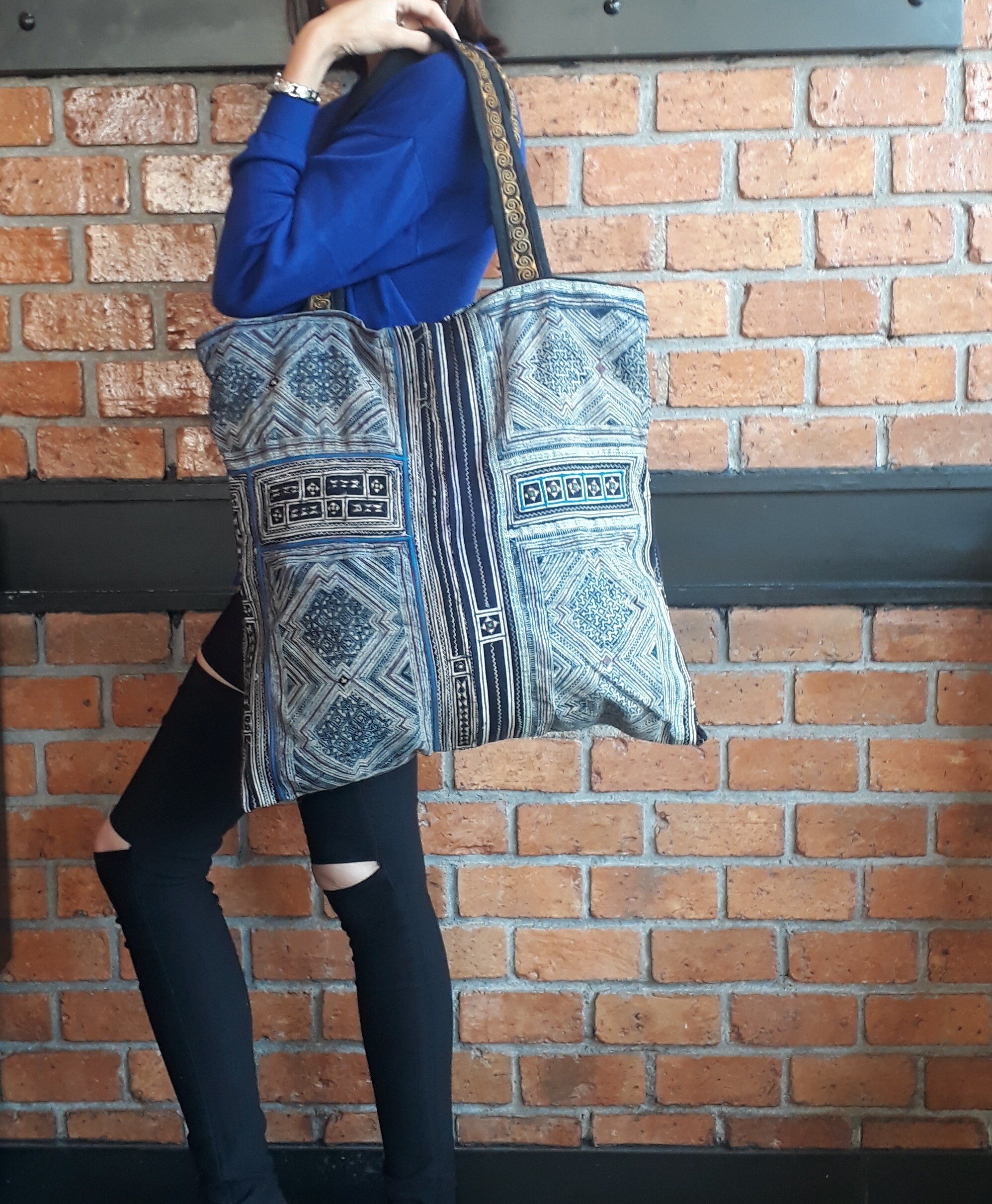 Hmong Embroidered Tote Vintage Style Unique Ethnic Thai | Etsy