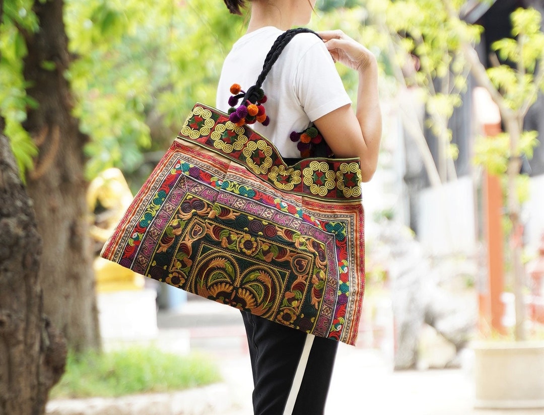Hmong Bag Ethnic Old Vintage Style Hobo Boho Tote Thai Shoulder ...