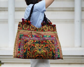 Hmong Bag Ethnic Old Vintage Style Hobo Boho Tote Thai Shoulder ...