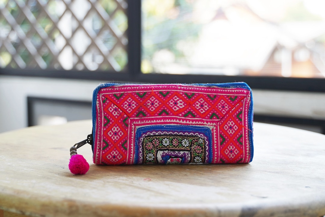 Hmong Vintage Style Ethnic Embroidered Thai Boho Hobo Small Clutch ...