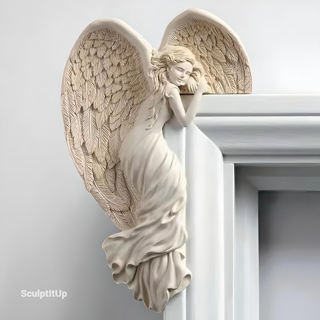 Handcrafted Angel Shelf Sitter: Detailed Wings, Spiritual Home Decor - Etsy