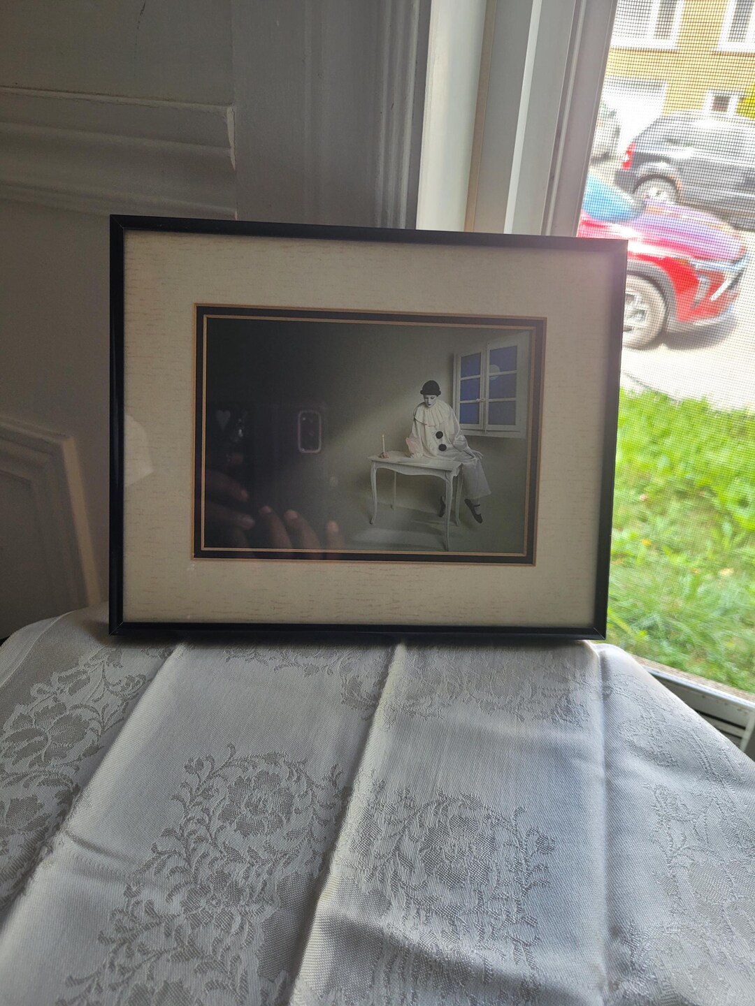 Vintage Pierrot Framed Painting - Art Print With Mat - Etsy