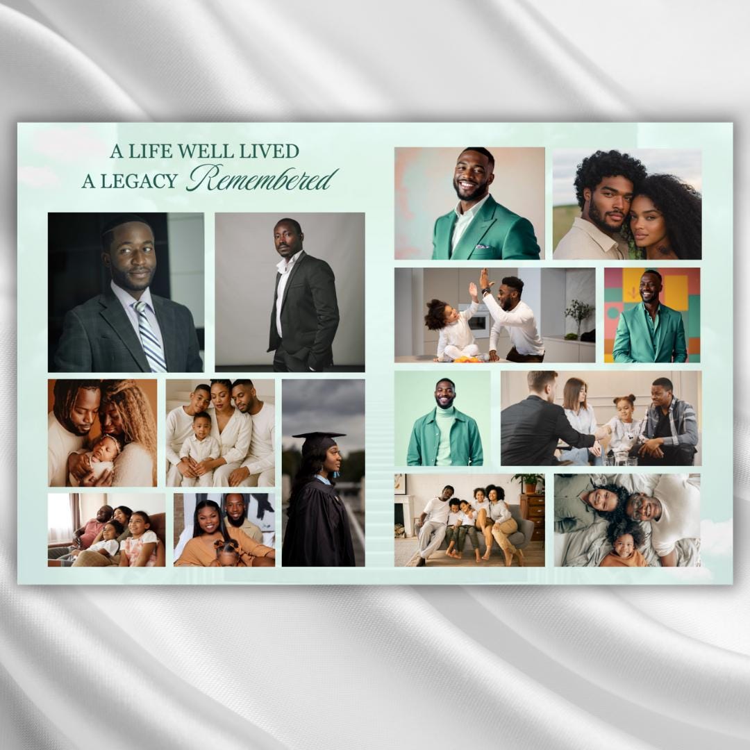 Green & White Funeral Program Template, Celebration of Life (canva ...