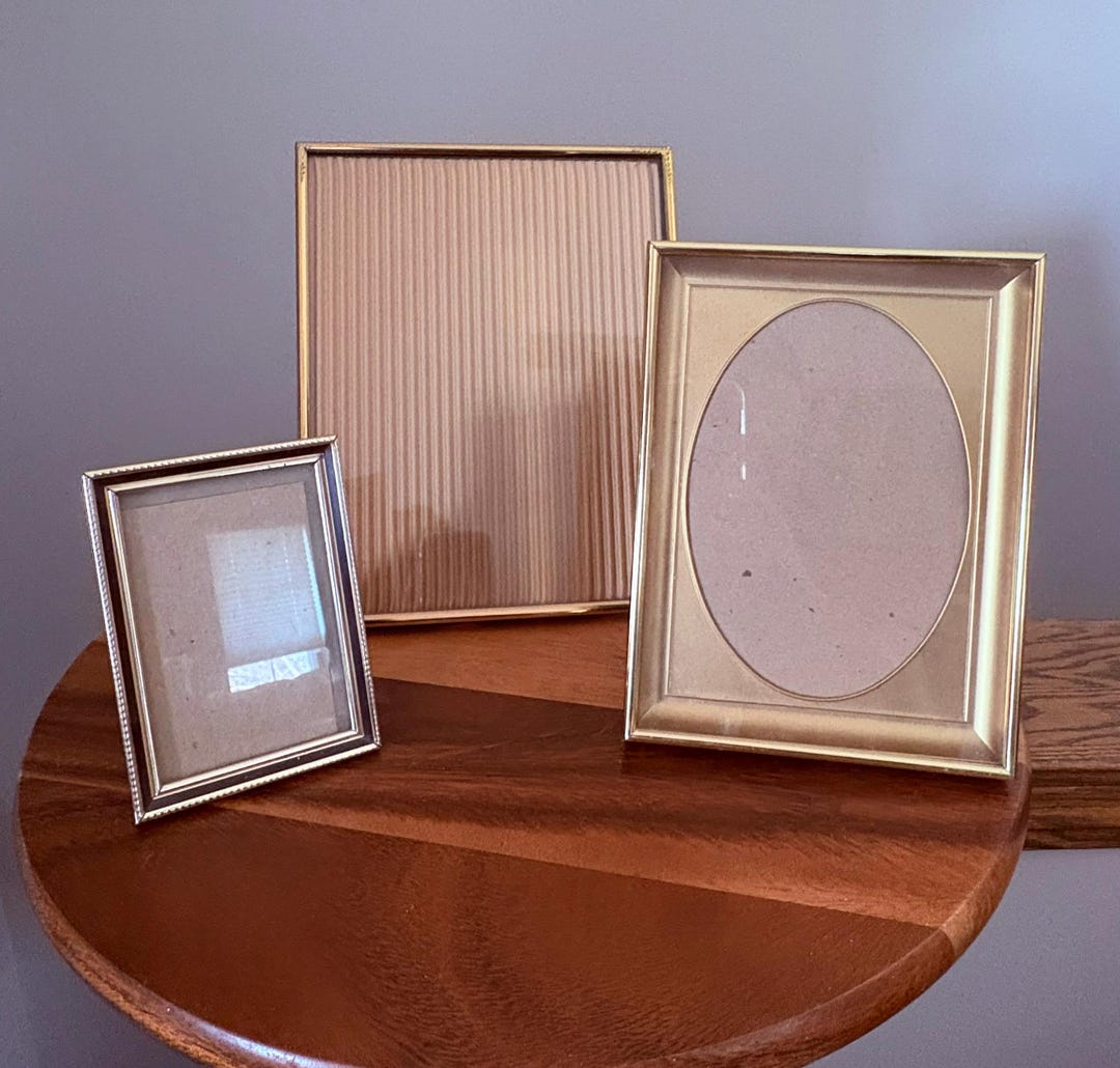 Vintage Brass Picture Frames Set | 8x10 5x7 Oval 4x3 Frame | Gold Photo ...