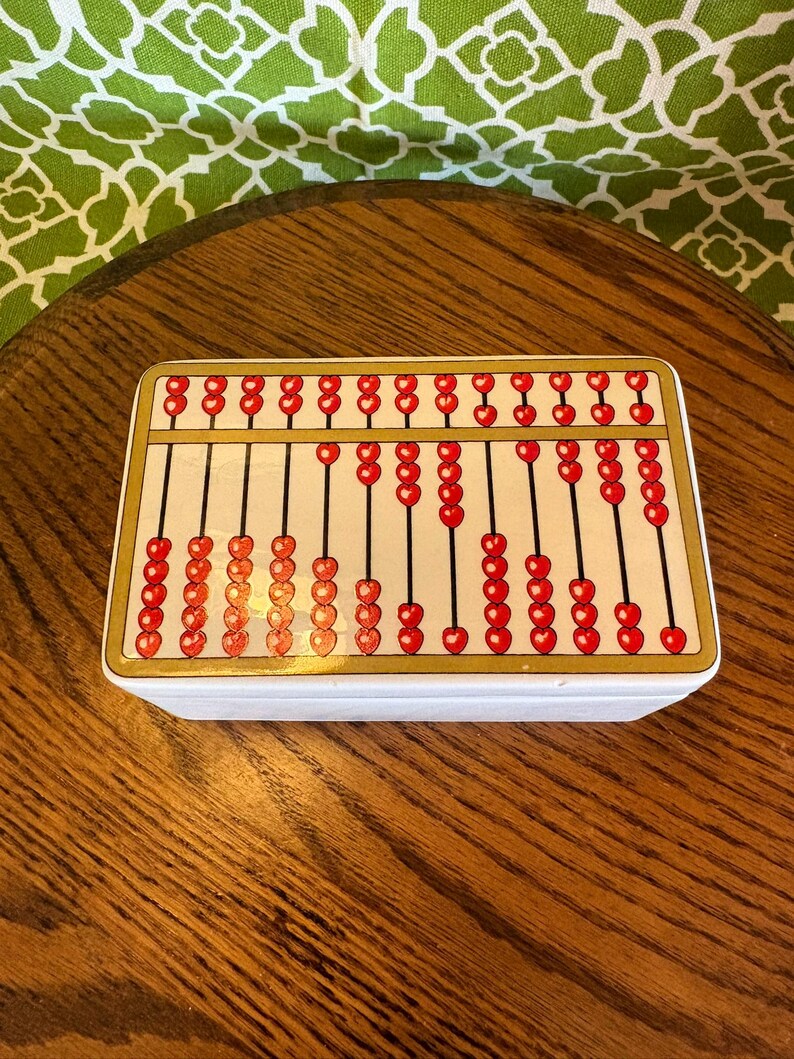 Vintage Ceramic Abacus Trinket Box | Aldon Japan Keepsake Box ...