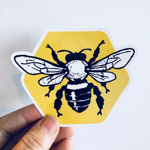 Honeycomb Bee Vinyl Sticker | Etsy