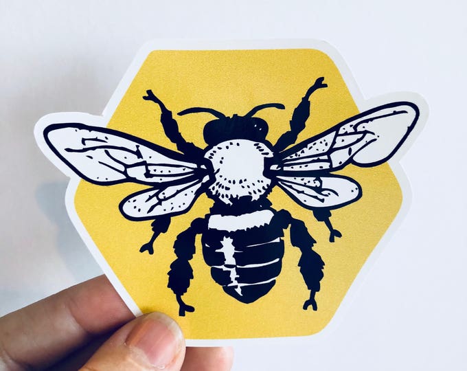 Honeycomb Bee Vinyl Sticker - Etsy