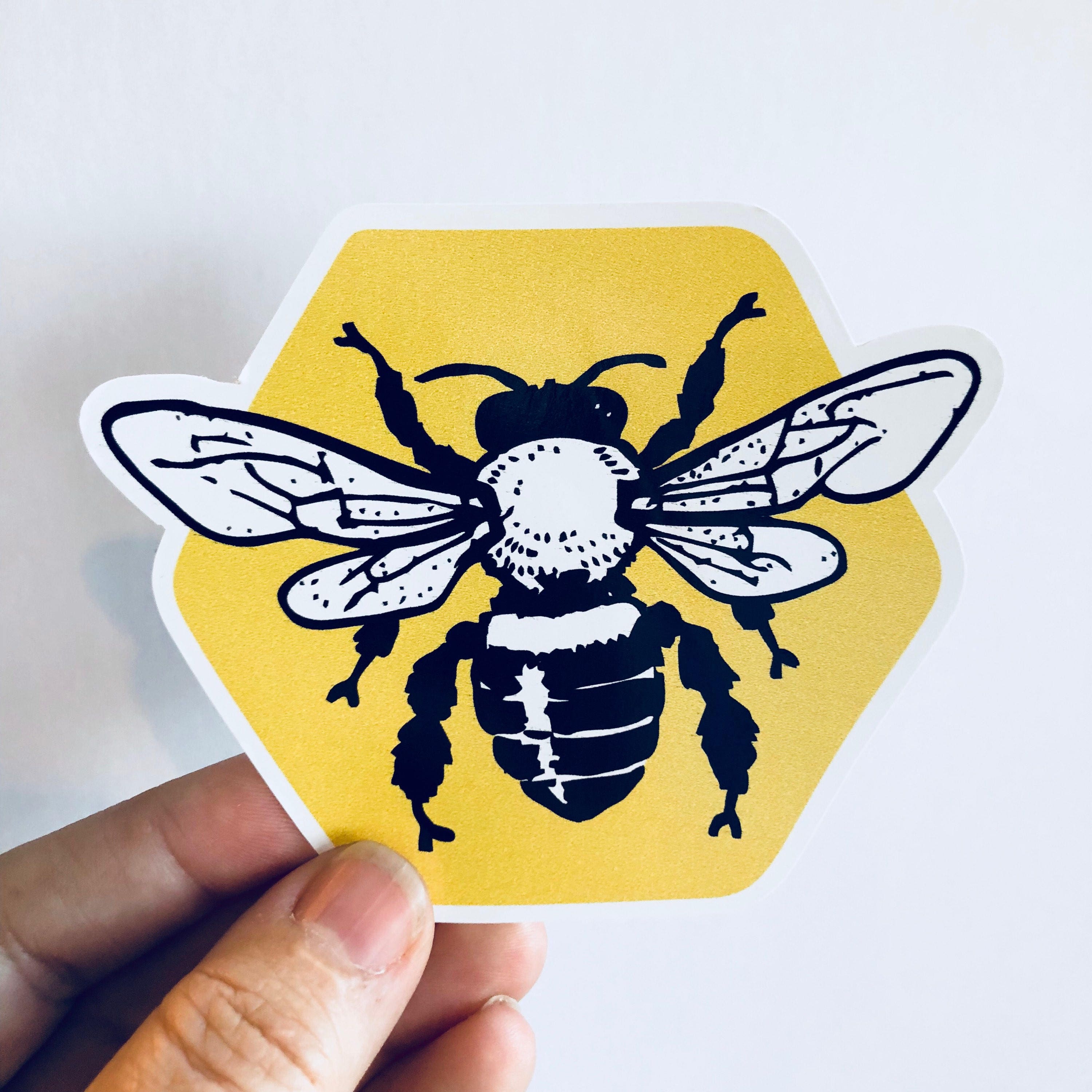 Honeycomb Bee Vinyl Sticker - Etsy