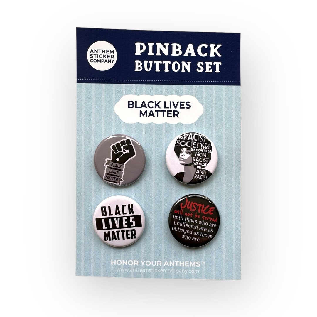 BLM Black Lives Matter | 4 Piece Pin Back Button Set - Etsy