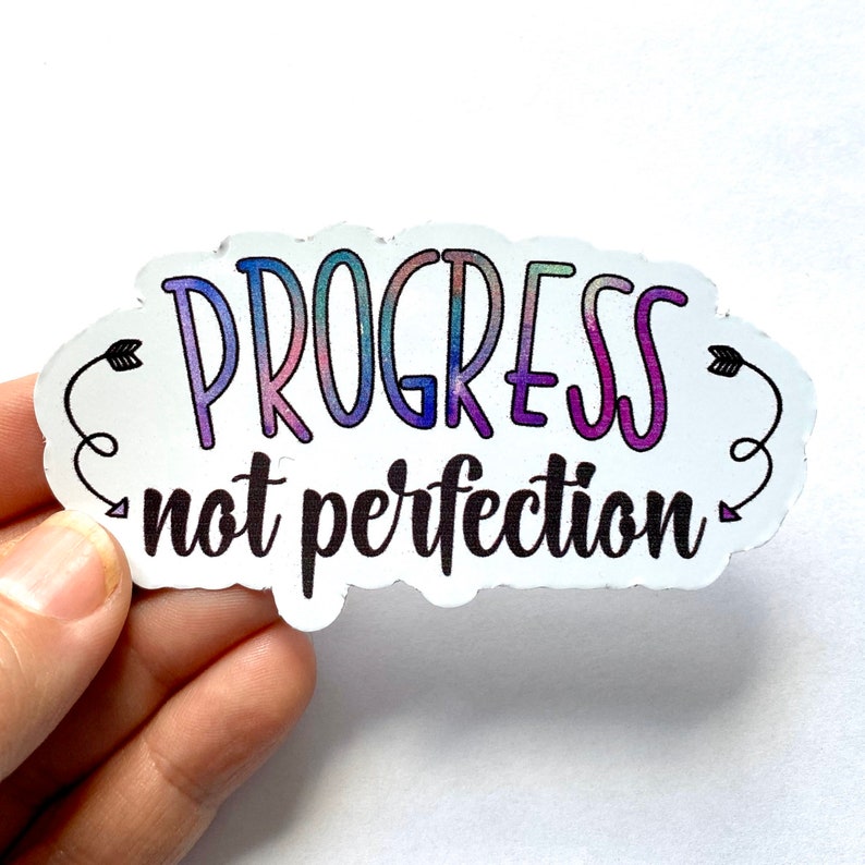 Progress Not Perfection Vinyl Sticker | Etsy