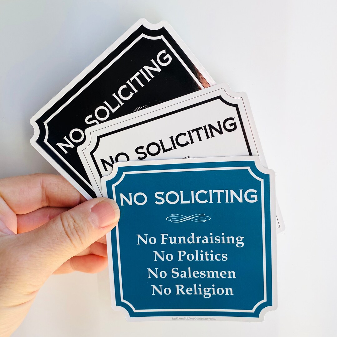 No Soliciting Vinyl Sticker - Etsy