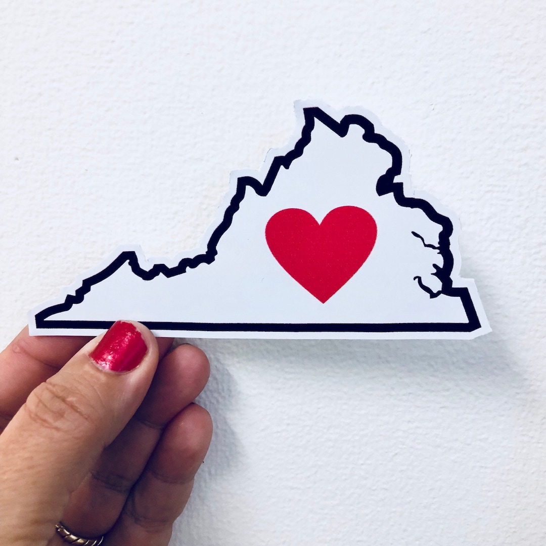 Virginia Heart Vinyl Sticker or Any State - Etsy