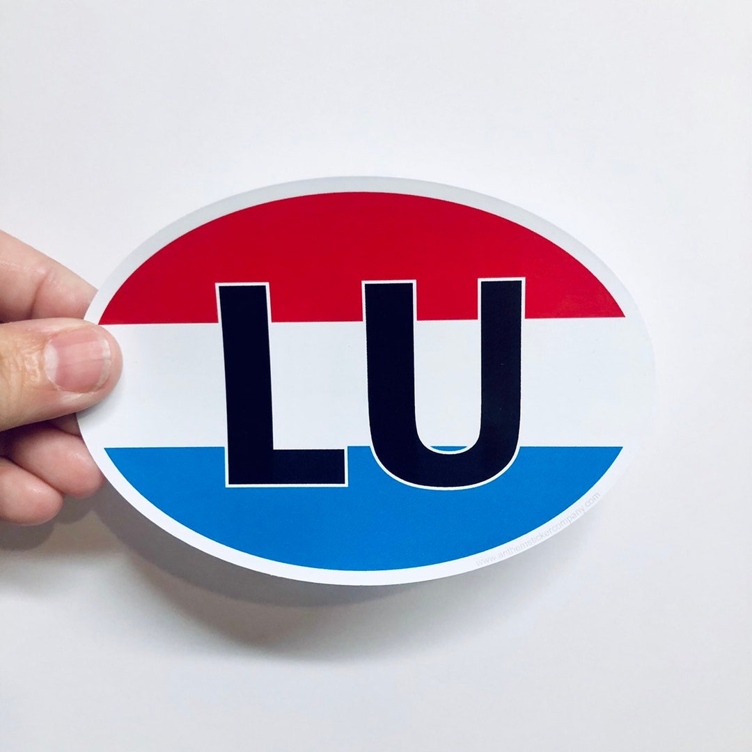 Luxembourg Flag Vinyl Sticker, Euro Decal, Travel Sticker, Suitcase ...