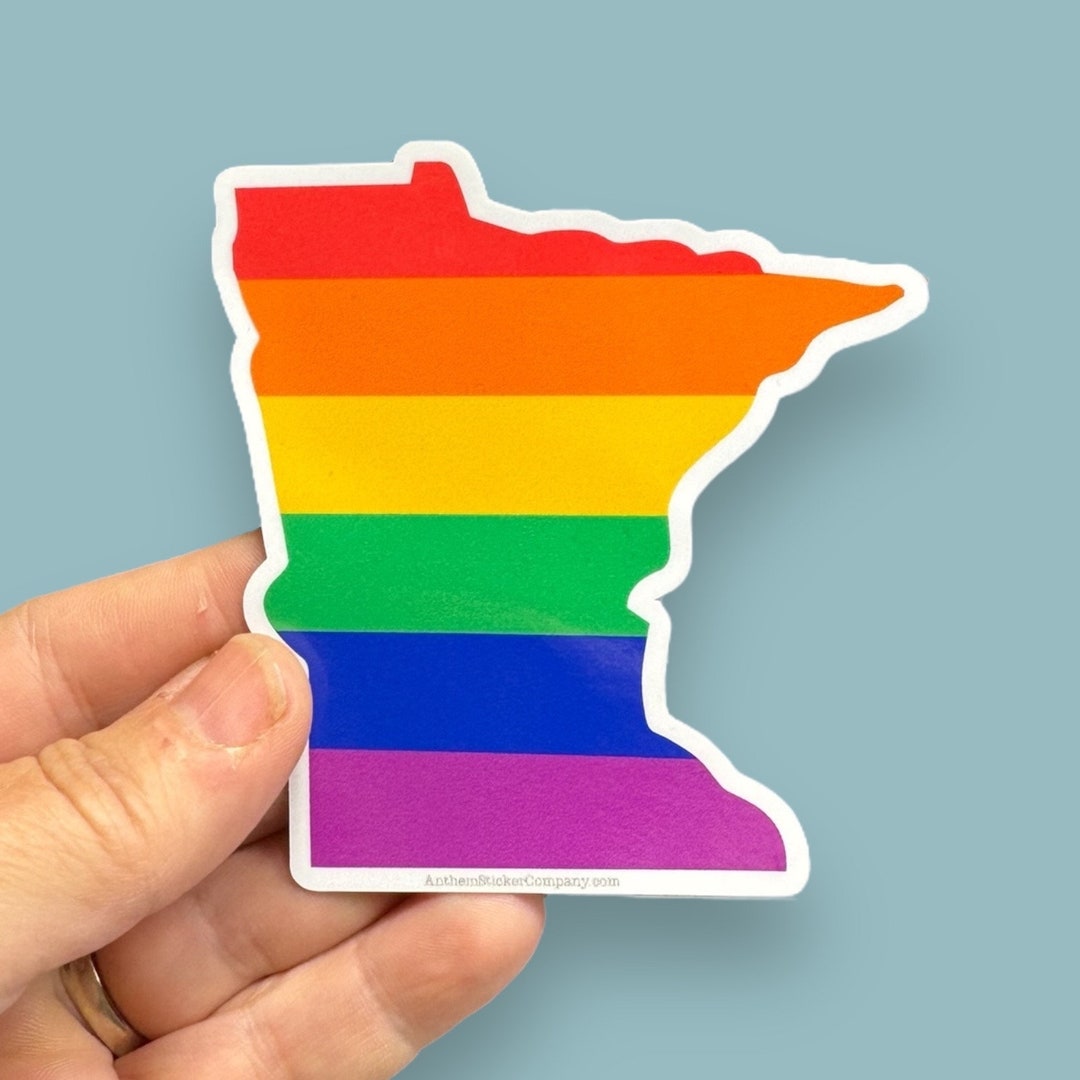 Minnesota Rainbow Vinyl Sticker, All States Available - Etsy
