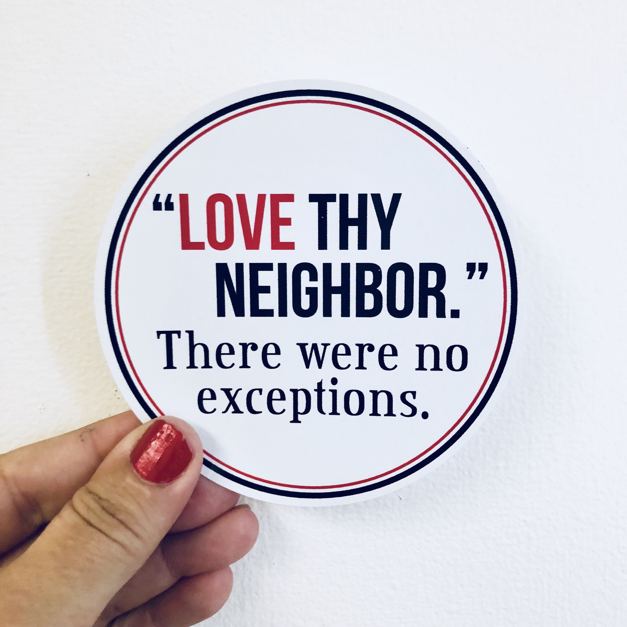 Love thy neighbor vinyl sticker | Etsy